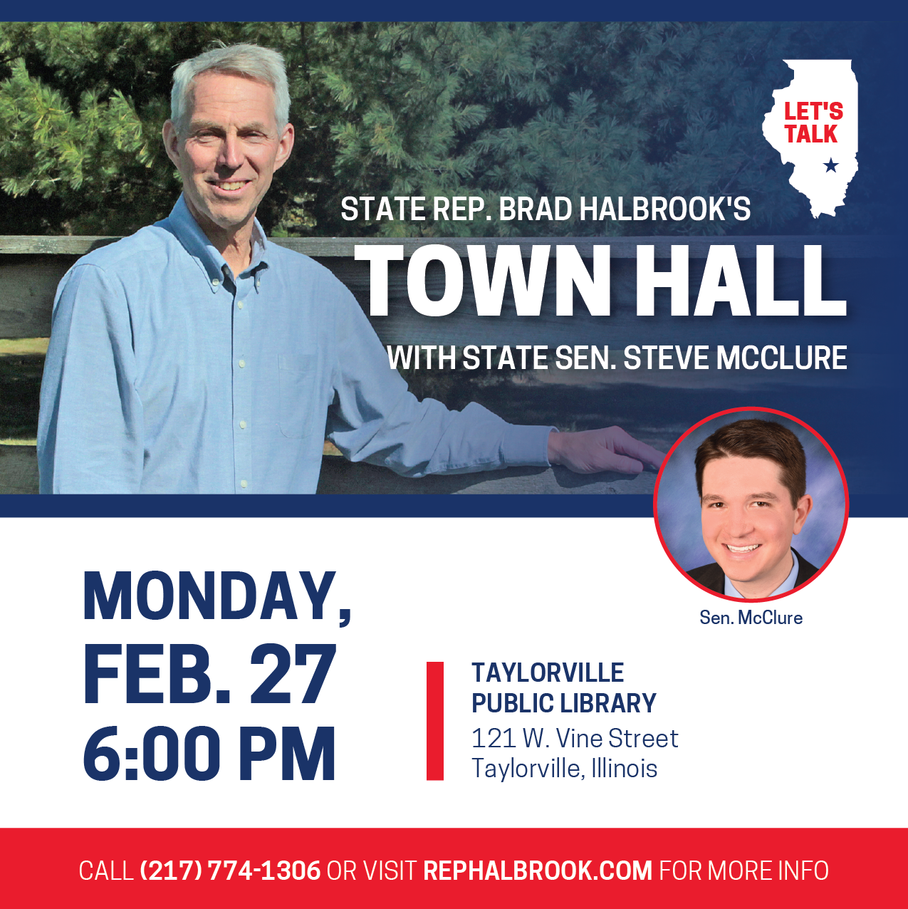 Sen. McClure and Rep. Halbrook to host Town Hall in Taylorville - Steve ...